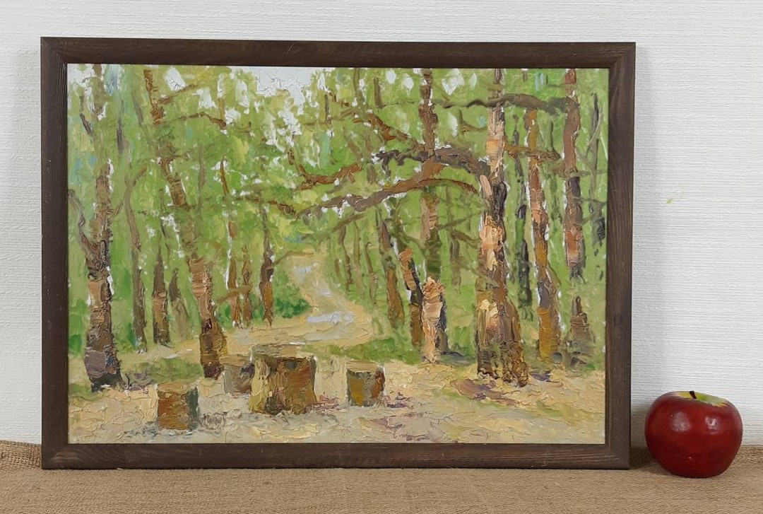 Trees, Green Landscape, Forest, Oil Painting, Nature, Ukrainian Artist ...