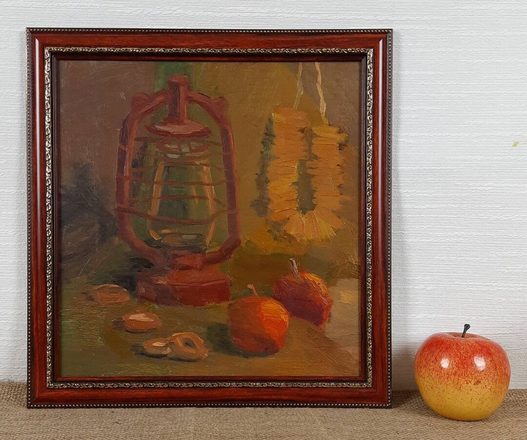 Yellow Still Life Scene With Fruit, One of a Kind Hand Made, Original ...