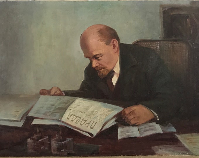Male Portrait Lenin Famous Man Soviet Epoch, Large Original Ukrainian ...