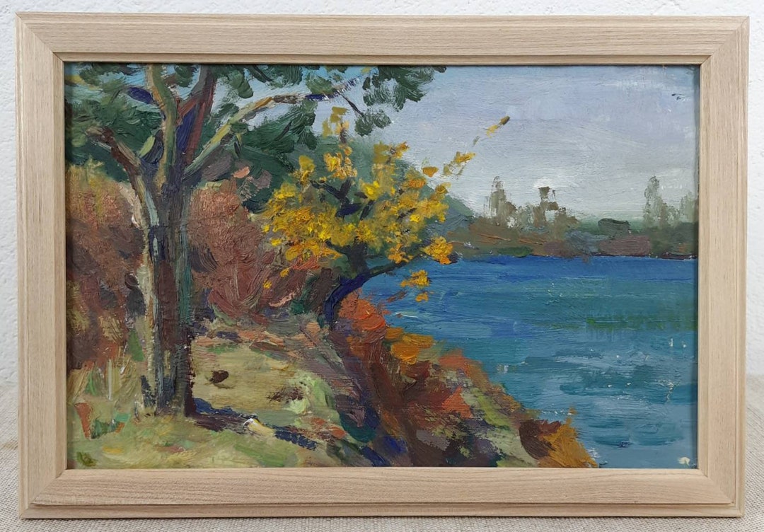 Seascape Sea Coast Landscape, Sea Breeze Expressionism, Framed, Small ...