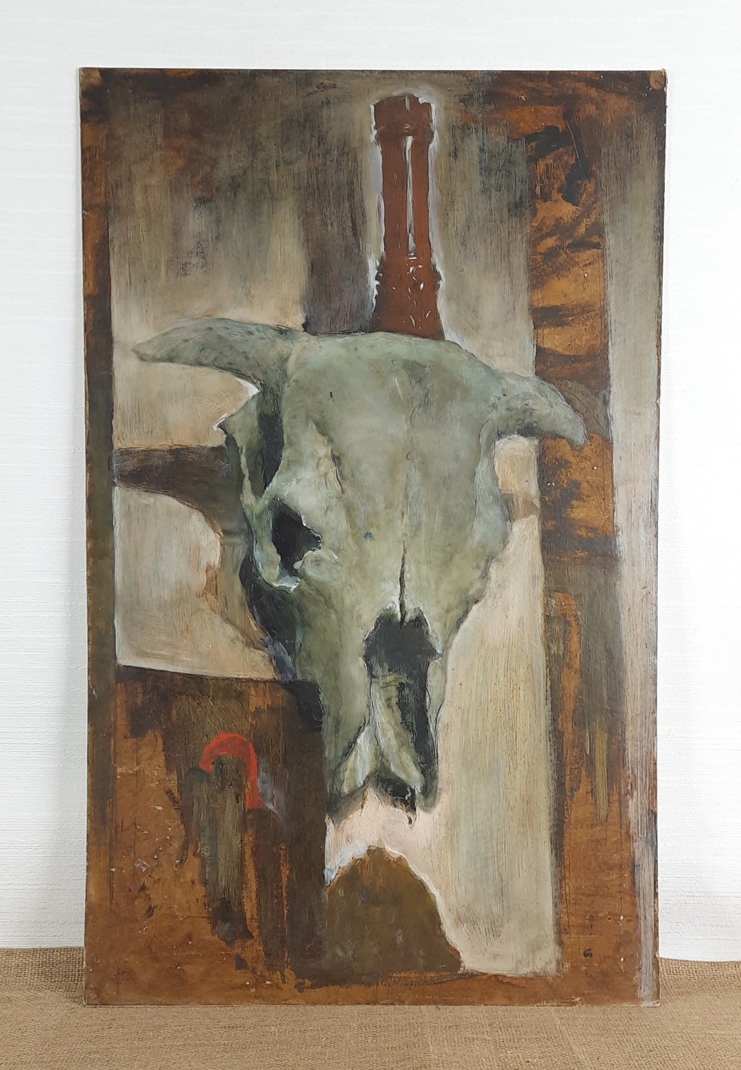 Still Life With Scull, Original Oil Painting, Ukrainian Artist, Large ...