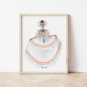 Pollera Tireada From Panama, Pollera From Las Tablas Panama, Panamanian ...