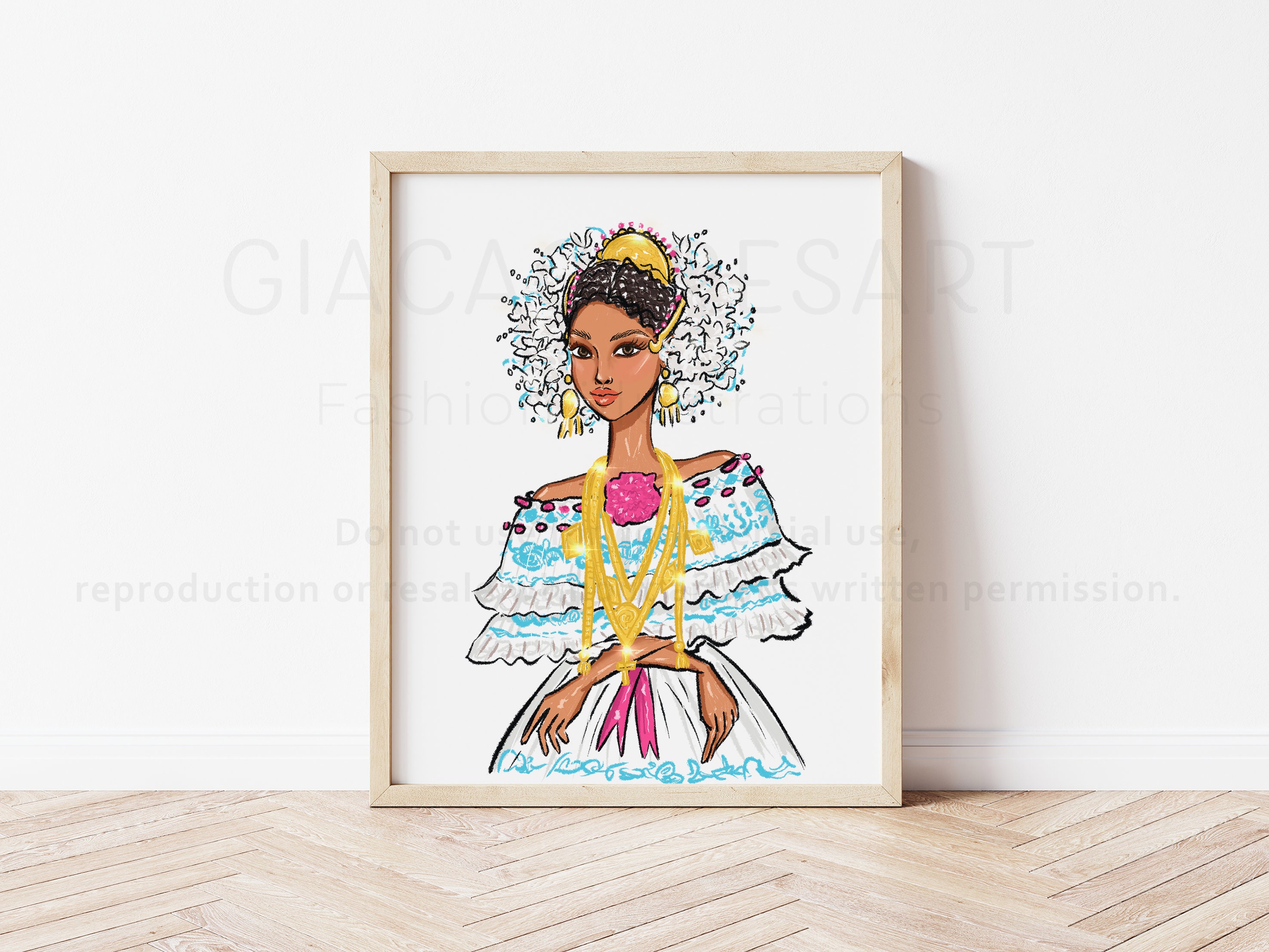 Pollera de Panamá poster, 8"x10 pulgadas, 11"x14 pulgadas, Panama ...