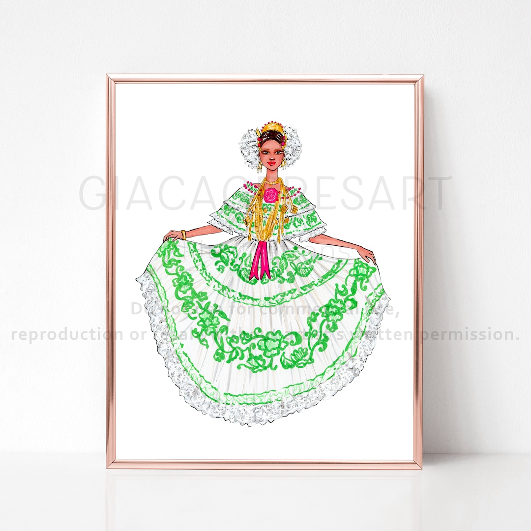 Pollera De Gala Santeña, Panamanian Traditional Dress, Pollera From ...