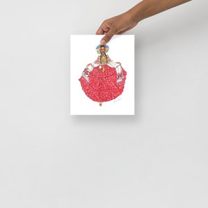 Pollera Montuna From Panama Art Print, Panama Art Print, Panama Poster ...