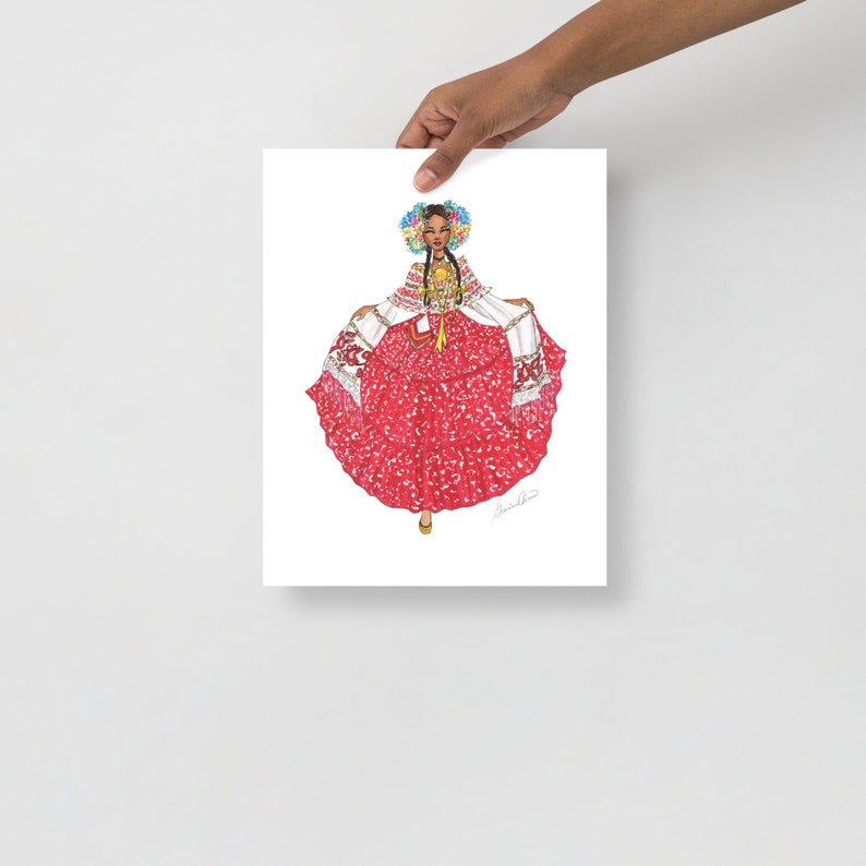 Pollera Montuna From Panama Art Print Panama Art Print - Etsy