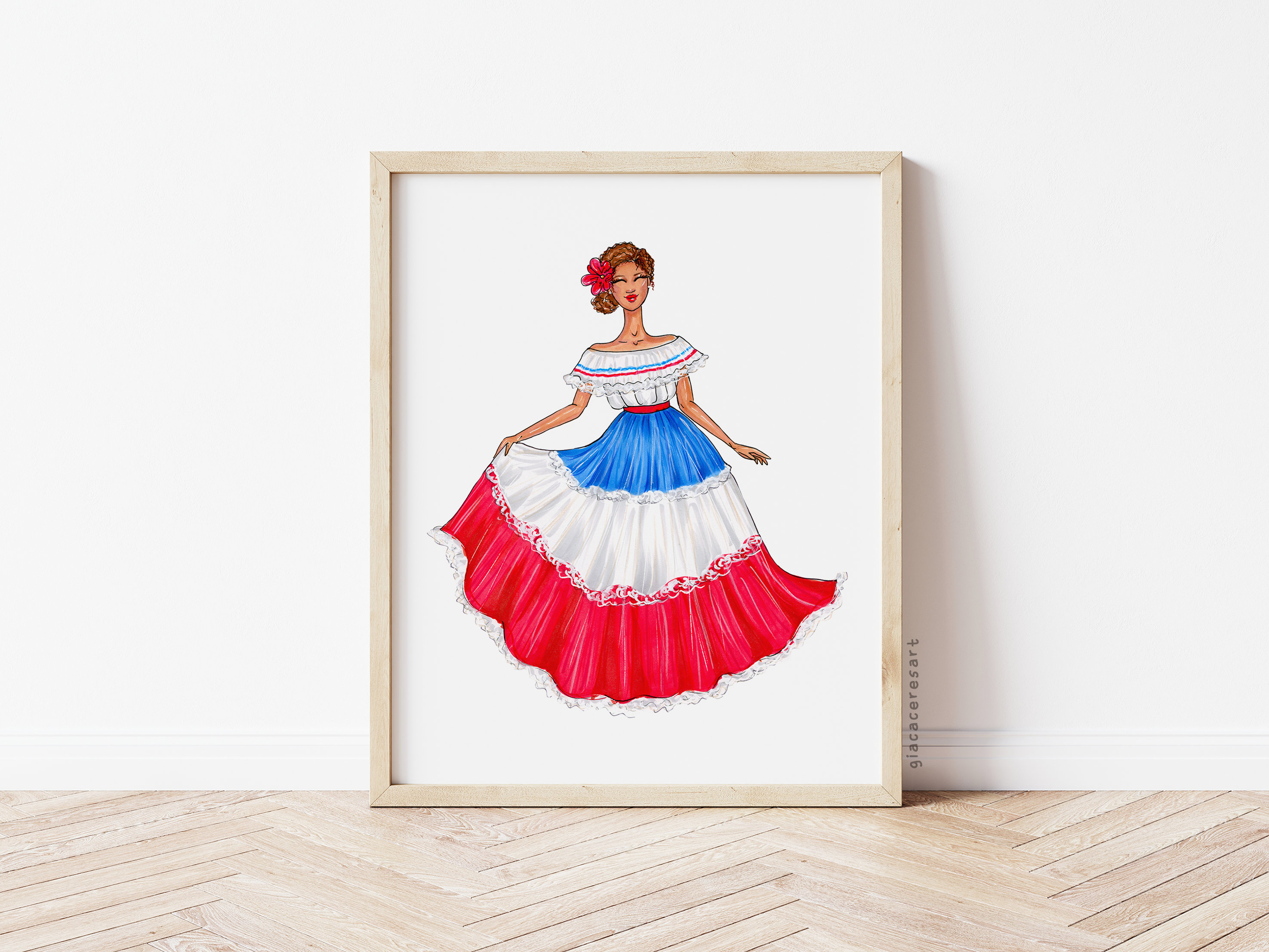 Dominican Woman Wall Art, Dominican Republic Digital Print, Mujer ...
