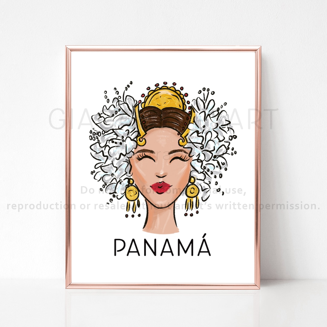 Pollera From Panama | Panamanian Woman Wearing Tembleques and Pollera ...