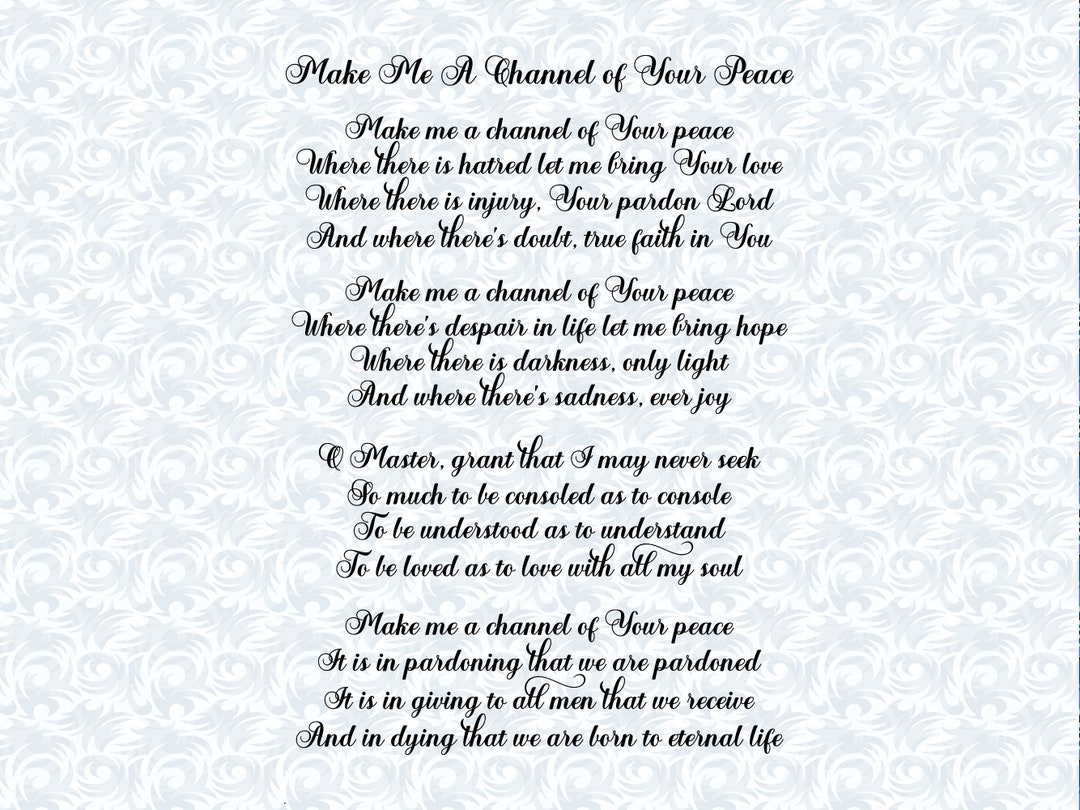 Make Me A Channel of Your Peace St. Francis Prayer SVG With Commercial ...