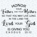 Exodus 20:12 Honor Your Father and Your Mother Bible Verse SVG With ...