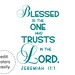 Jeremiah 17:7 Blessed is the One Who Trusts in the Lord Bible - Etsy