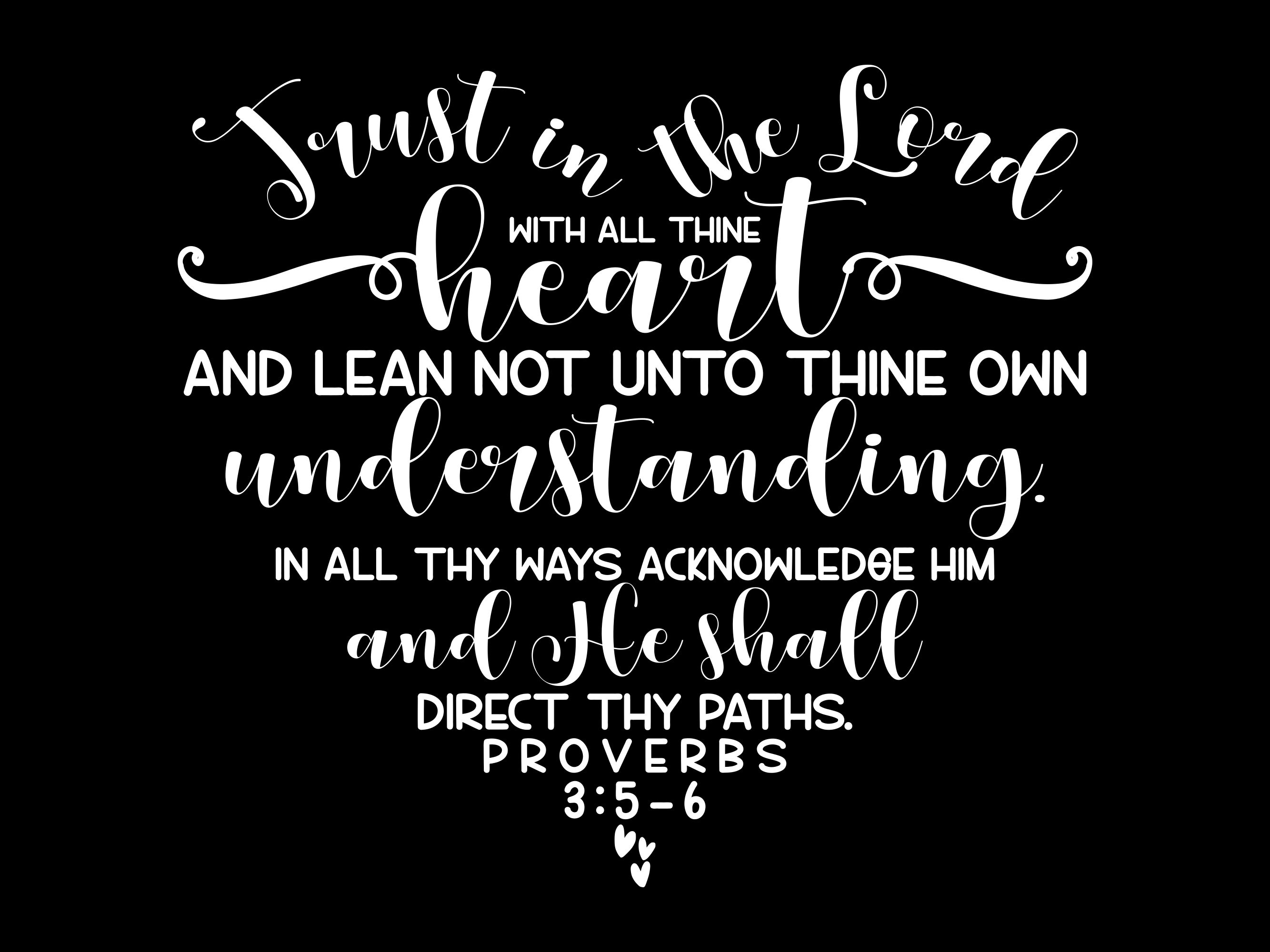 Proverbs 3:5-6 KJV Trust in the Lord Heart Shaped Bible Verse SVG With ...