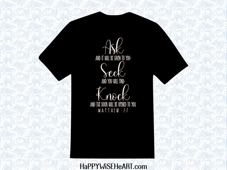 Matthew 7:7 Ask Seek Knock Bible Verse Bible Verse SVG With Commercial ...