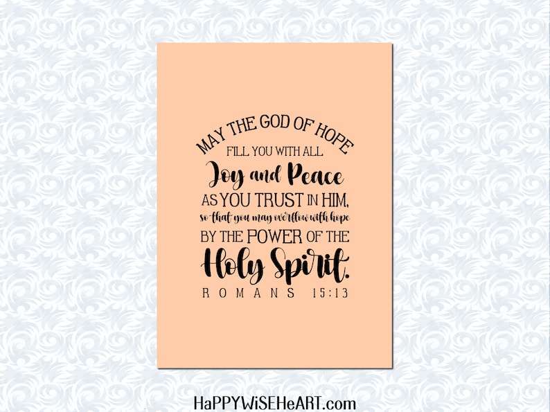 Romans 15:13 May the God of Hope Fill You With All Joy Bible - Etsy