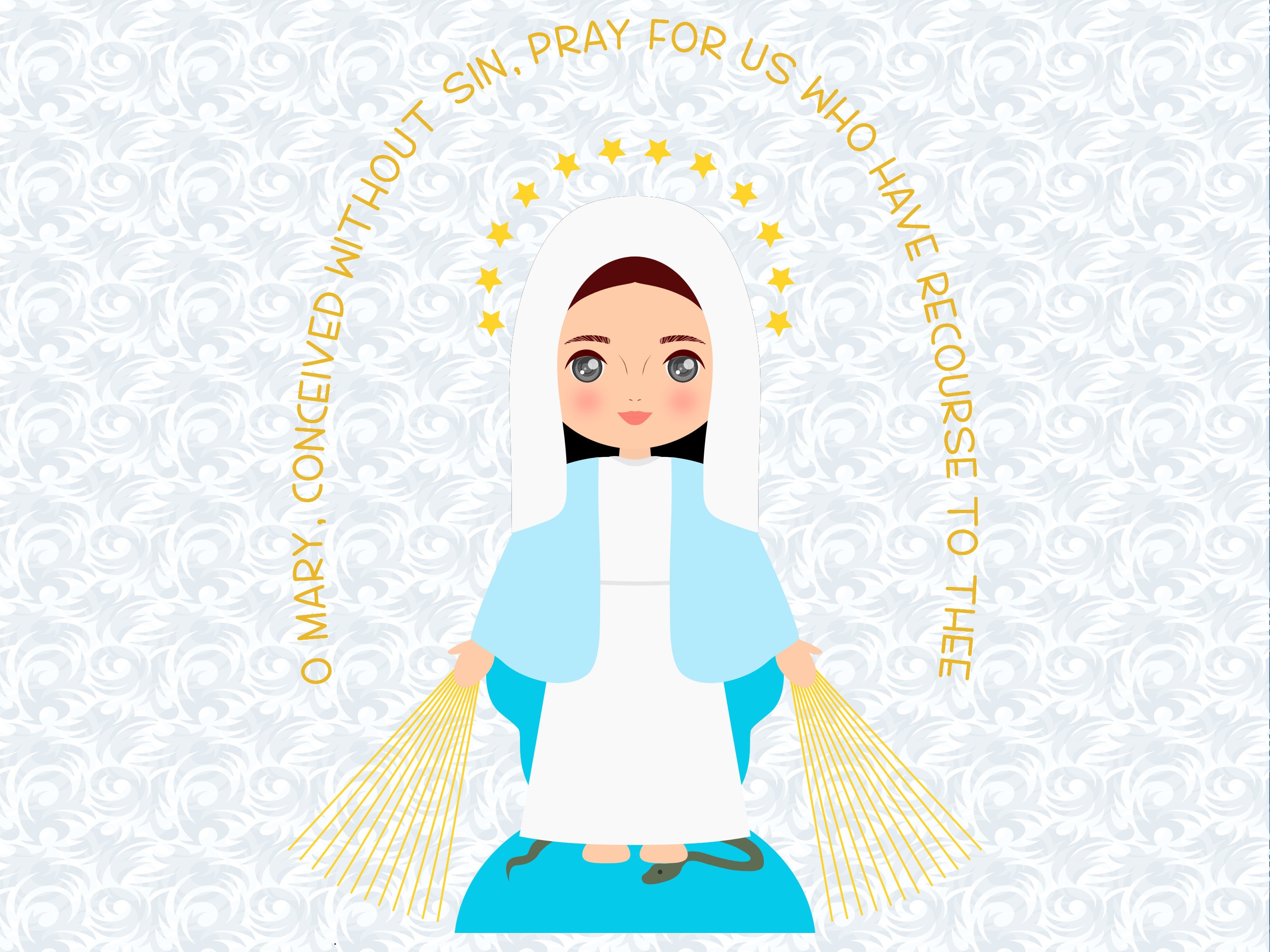Miraculous Medal Clipart Black