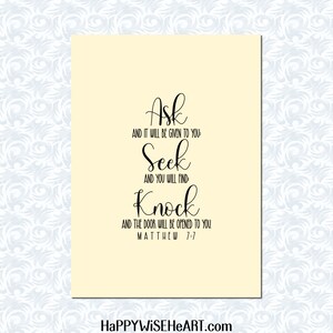 Matthew 7:7 Ask Seek Knock Bible Verse Bible Verse SVG With Commercial ...