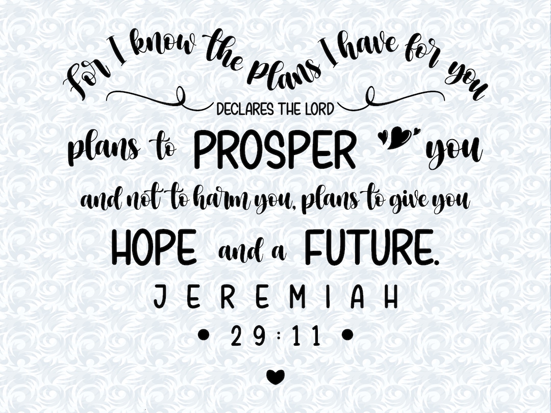 Jeremiah 29:11 for I Know the Plans Heart Shaped Bible Verse SVG With ...
