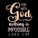 Luke 1:37 for With God Nothing is Impossible Bible Verse SVG - Etsy