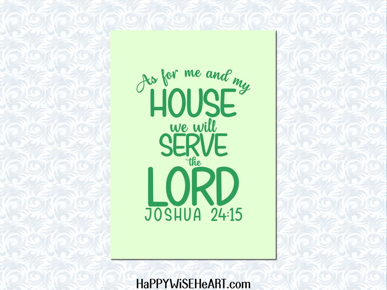 Joshua 24:15 We Will Serve the Lord Bible Verse SVG With Commercial ...