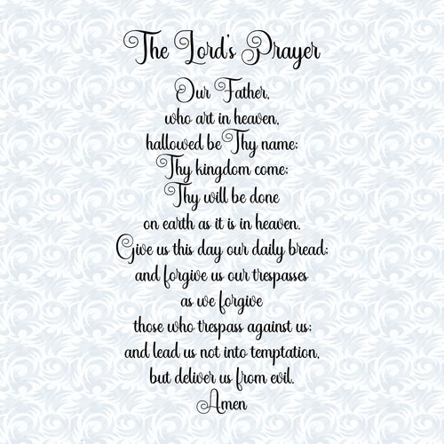 Our Father the Lord's Prayer SVG PDF Digital File - Etsy