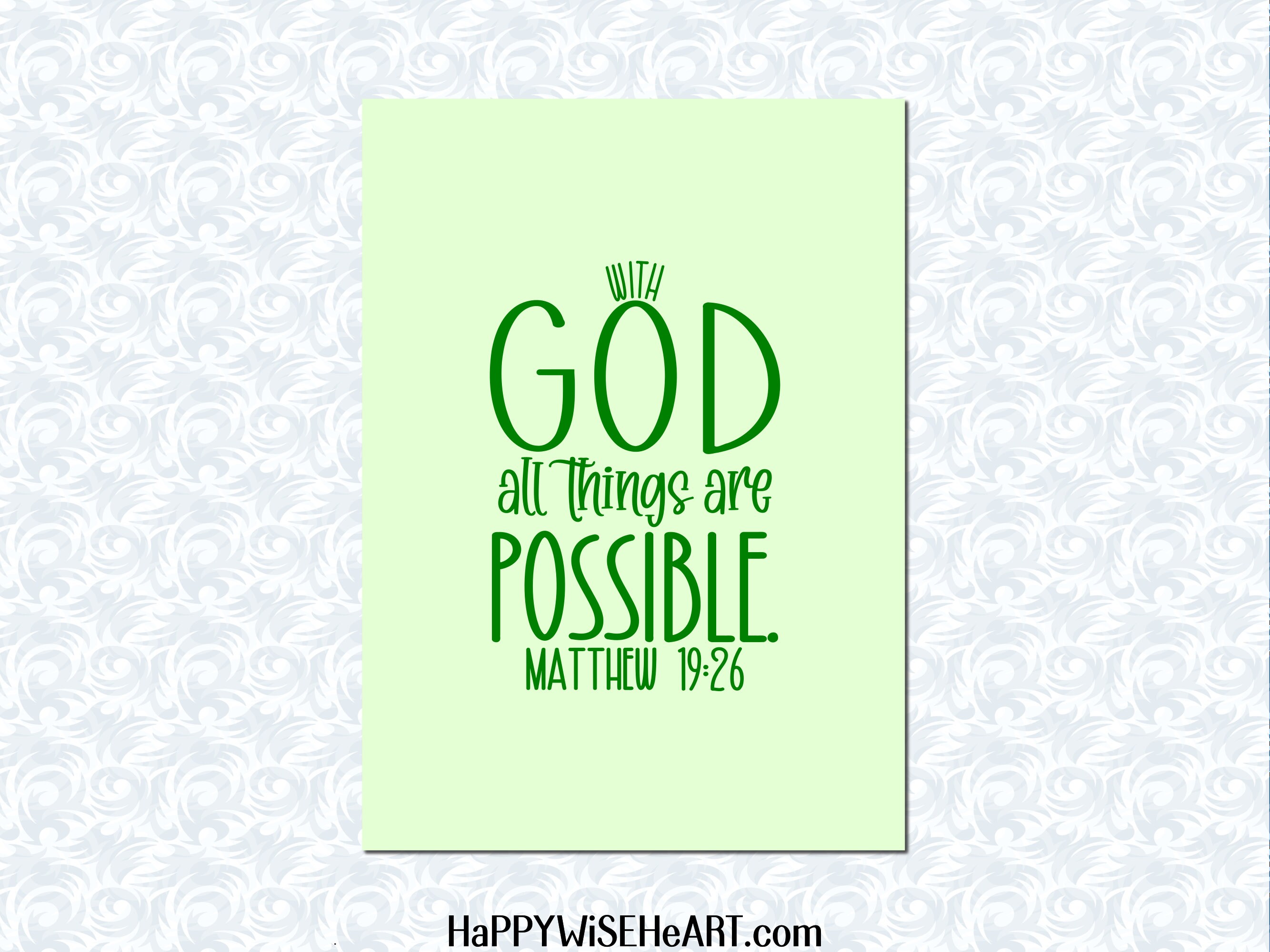 Matthew 19:26 With God All Things Are Possible Bible Verse SVG - Etsy