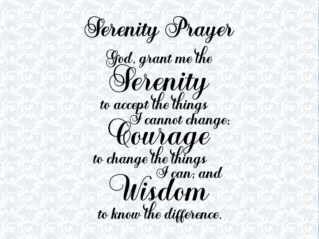 Serenity Prayer SVG: Christian Wall Art, Nursery Decor (commercial ...