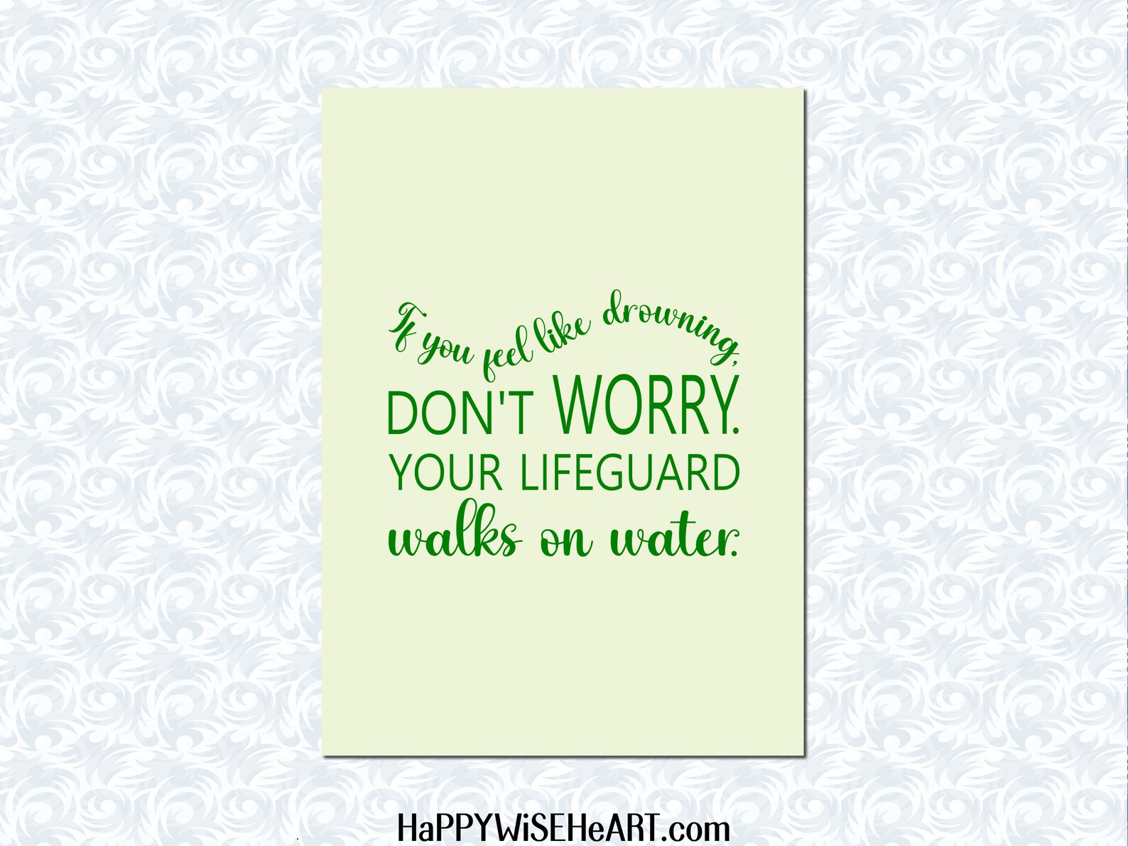 Inspirational Quotes SVG: Lifeguard Walks on Water (commercial License ...