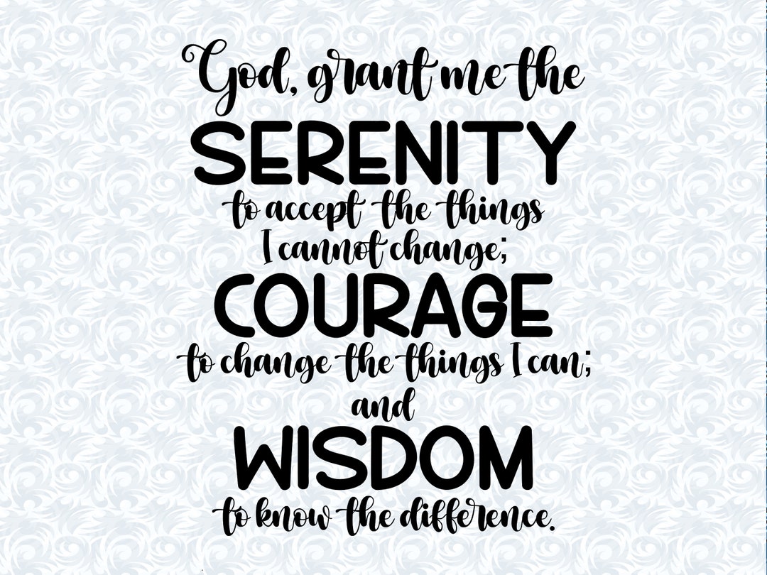 Serenity Prayer SVG: Christian Wall Art, Commercial License - Etsy