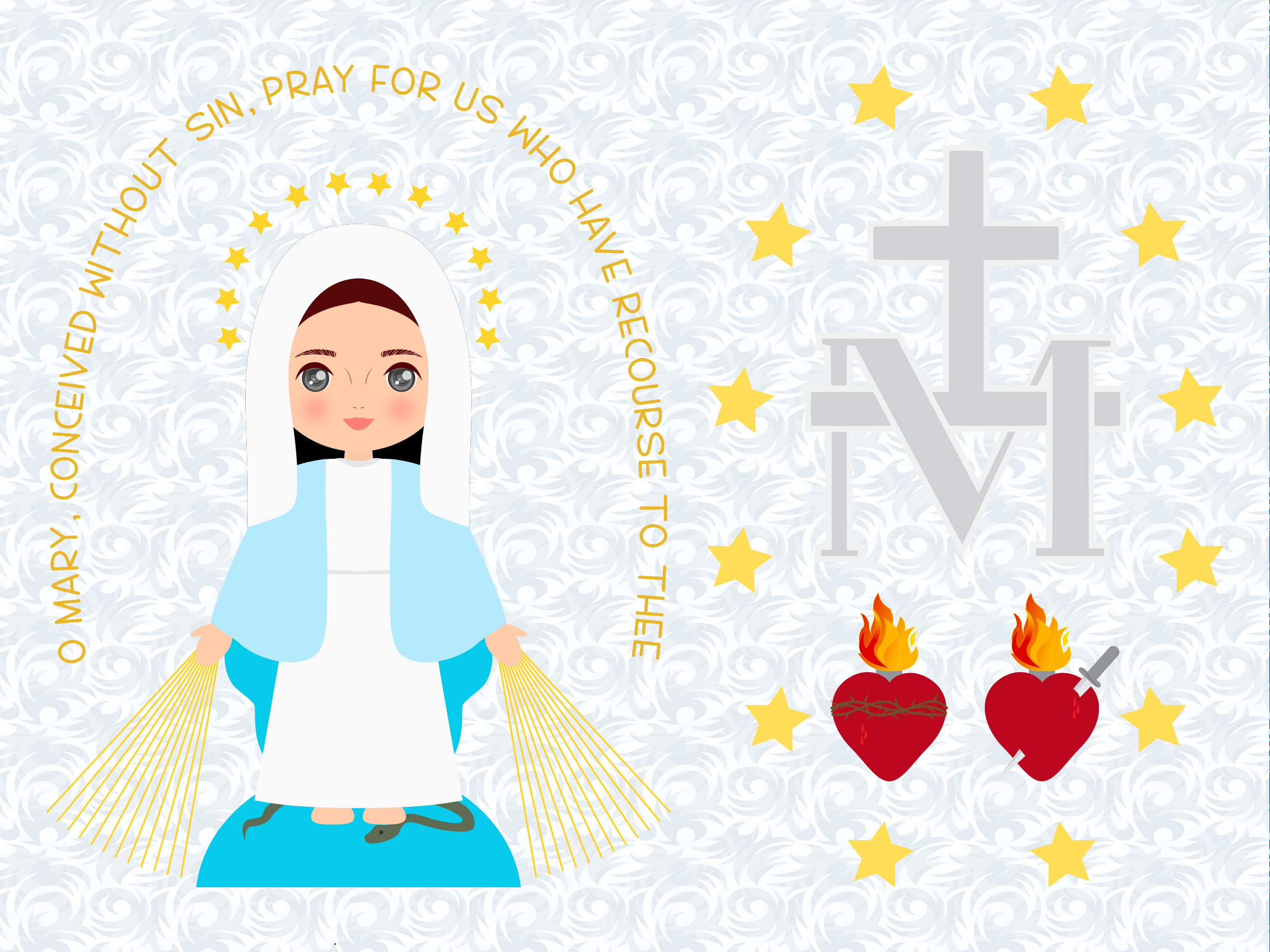 Miraculous Medal Clipart Black