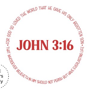 John 3:16 KJV for God so Loved the World Round Shaped Bible Verse SVG ...