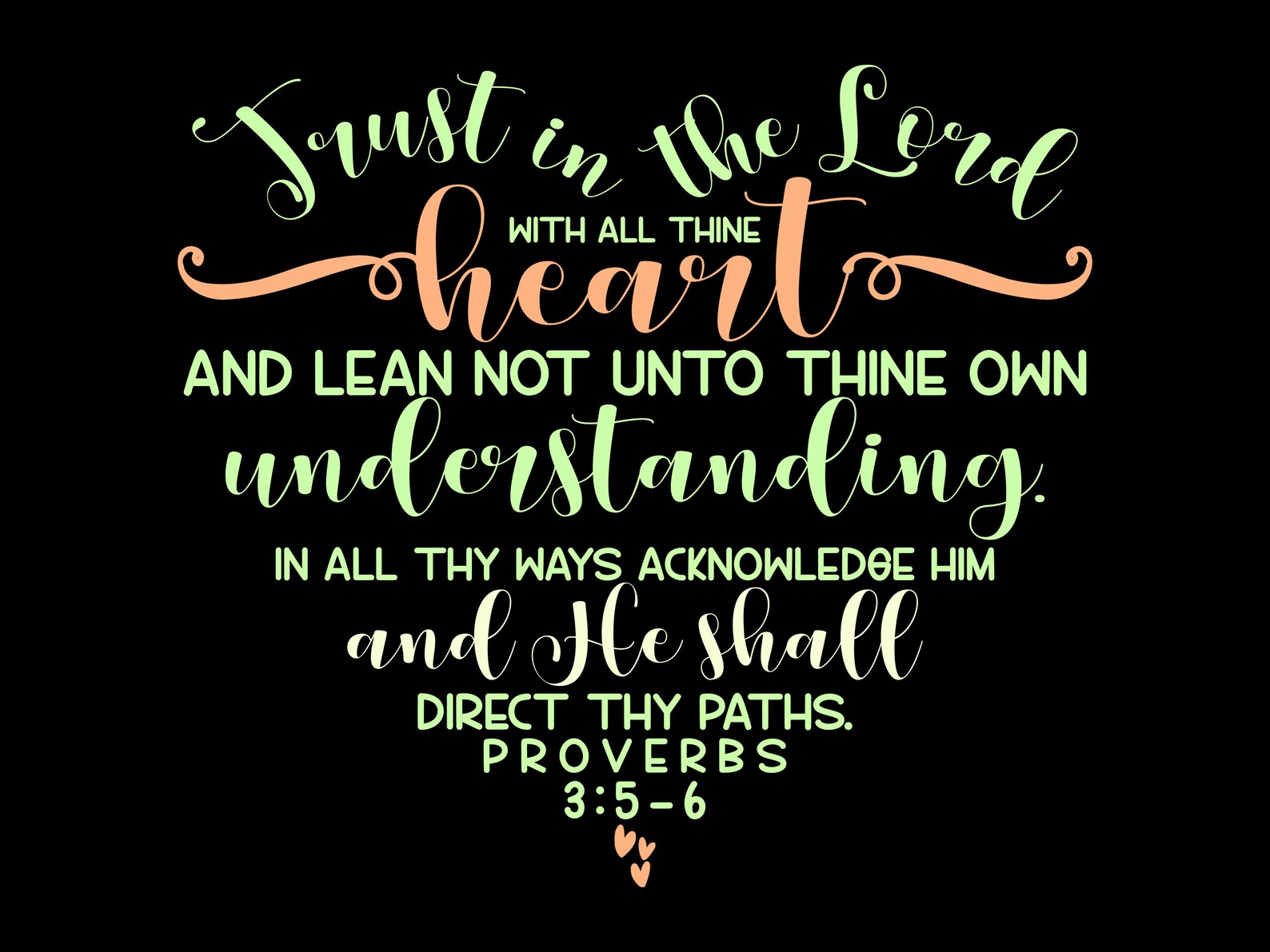 Proverbs 3:5-6 KJV Trust in the Lord Heart Shaped Bible Verse SVG With ...