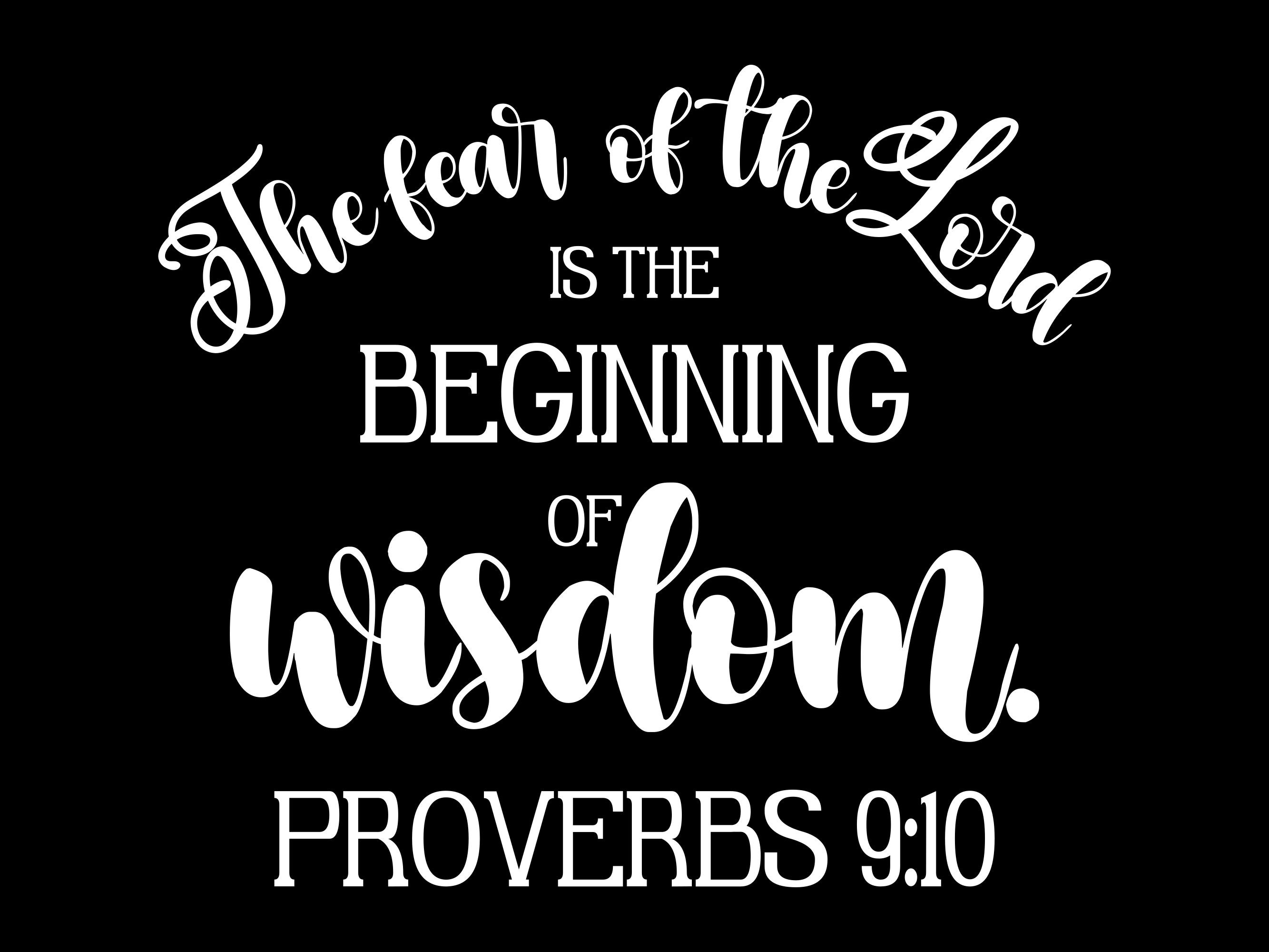Proverbs 9:10 the Beginning of Wisdom Bible Verse SVG With Commercial ...