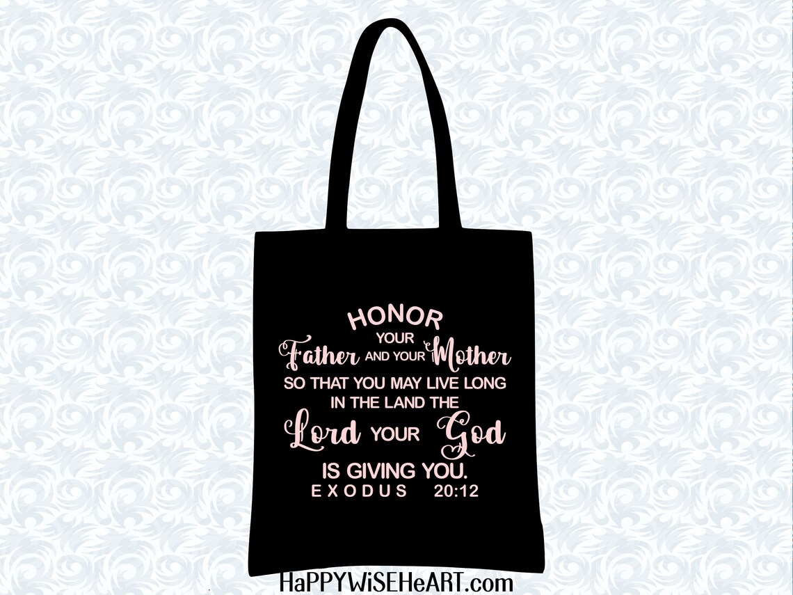 Exodus 20:12 Honor Your Father and Your Mother Bible Verse SVG With ...