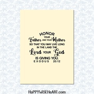 Exodus 20:12 Honor Your Father and Your Mother Bible Verse SVG With ...