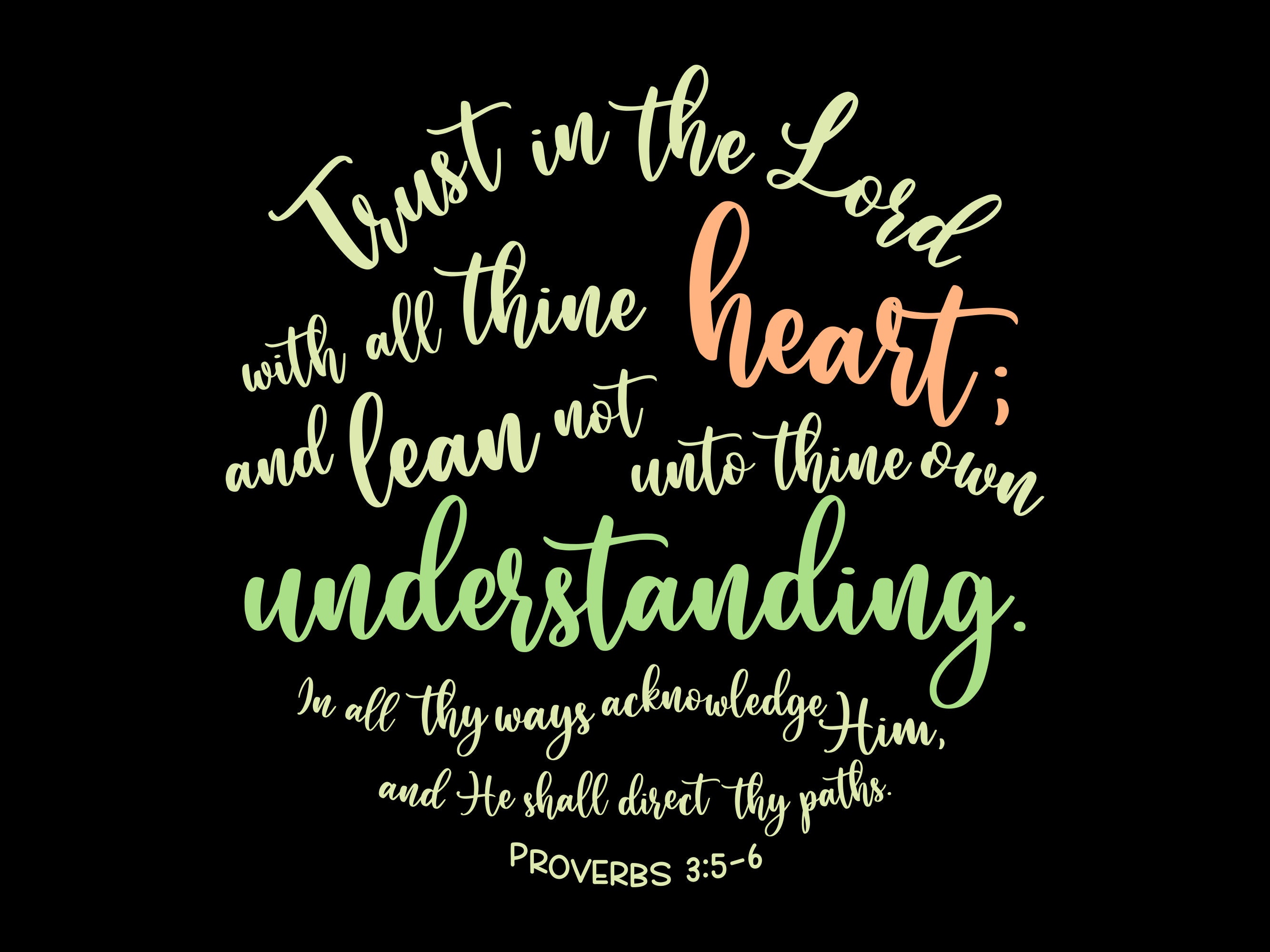 Proverbs 3:5-6 KJV Trust in the Lord With All Thine Heart - Etsy