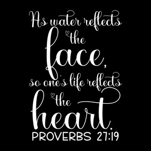 Proverbs 27:19 as Water Reflects the Face Bible Verse SVG With ...