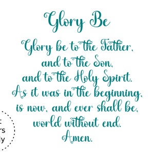 Glory Be Christian Prayer SVG With Commercial License, Christian Wall ...