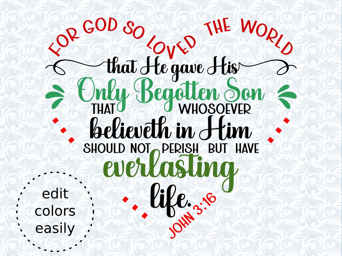 John 3:16 for God so Loved the World Heart Shaped Bible Verse - Etsy