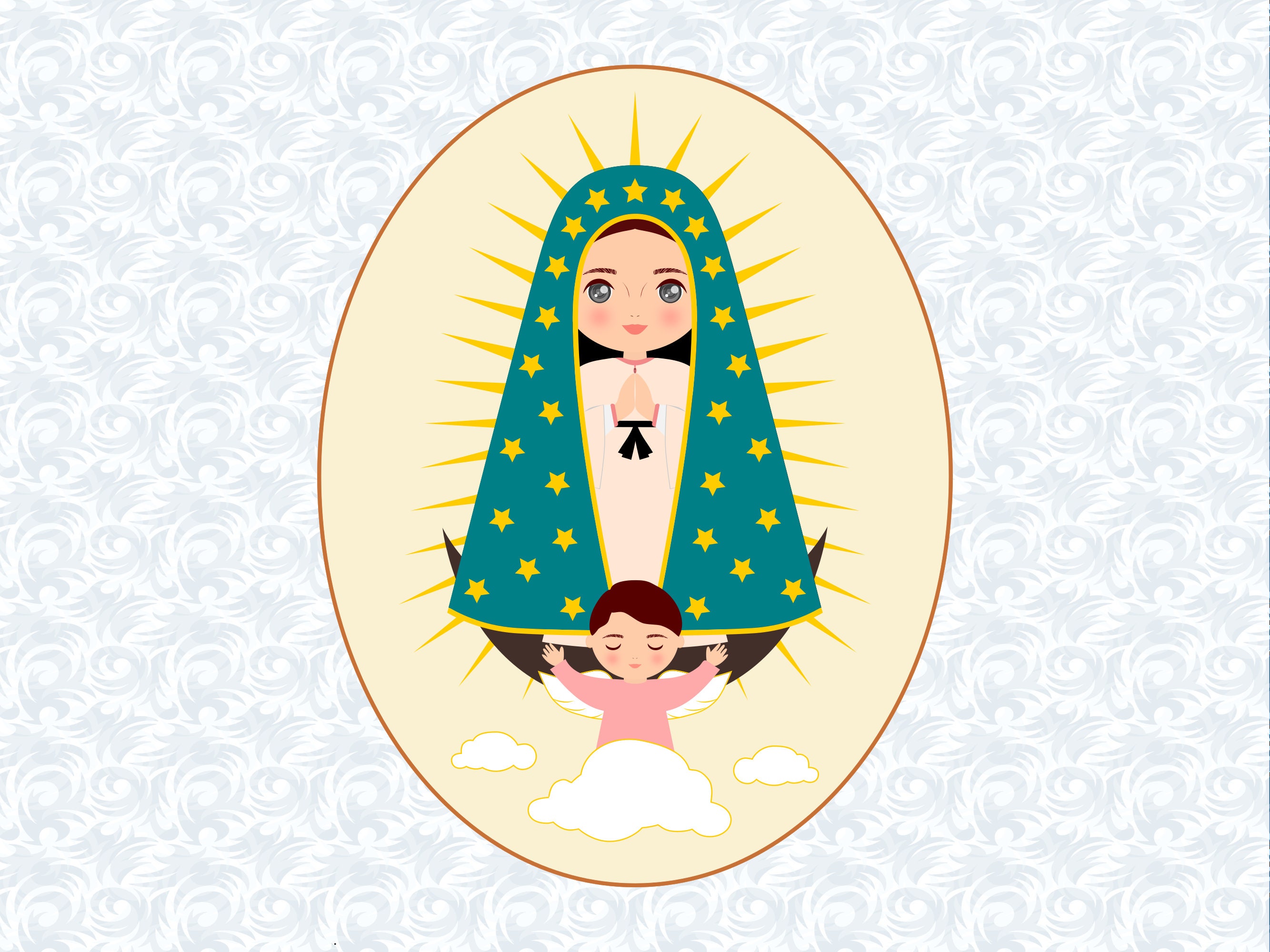 Imágenes prediseñadas de Nuestra Señora de Guadalupe Virgen - Etsy México