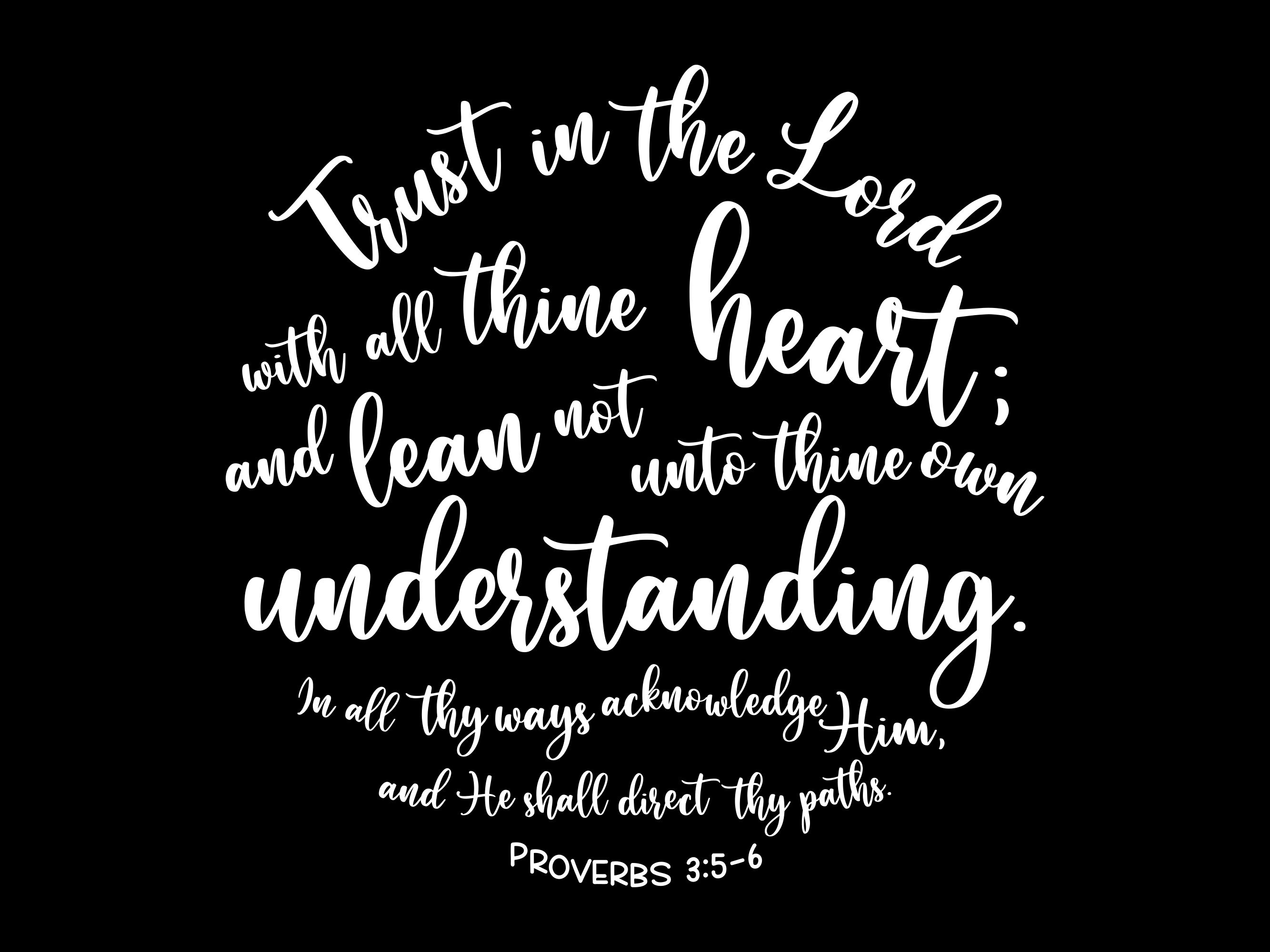 Proverbs 3:5-6 KJV Trust in the Lord With All Thine Heart - Etsy