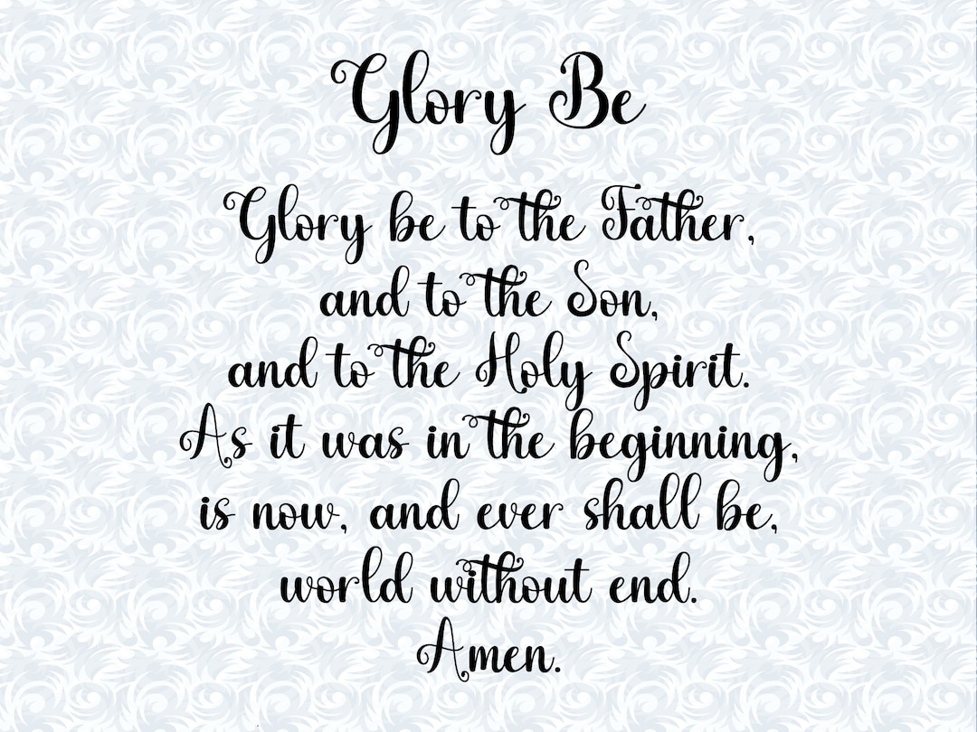 Glory Be Christian Prayer SVG With Commercial License, Christian Wall ...