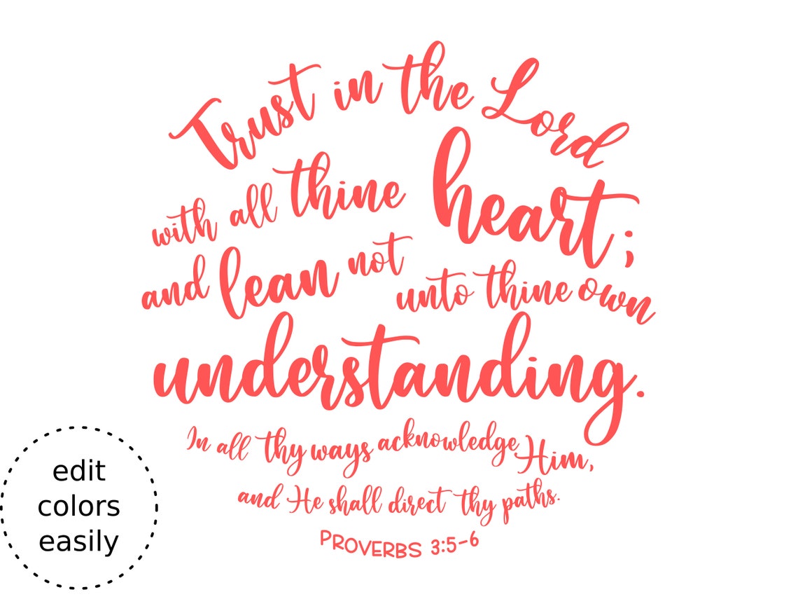 Proverbs 3:5-6 KJV Trust in the Lord With All Thine Heart - Etsy