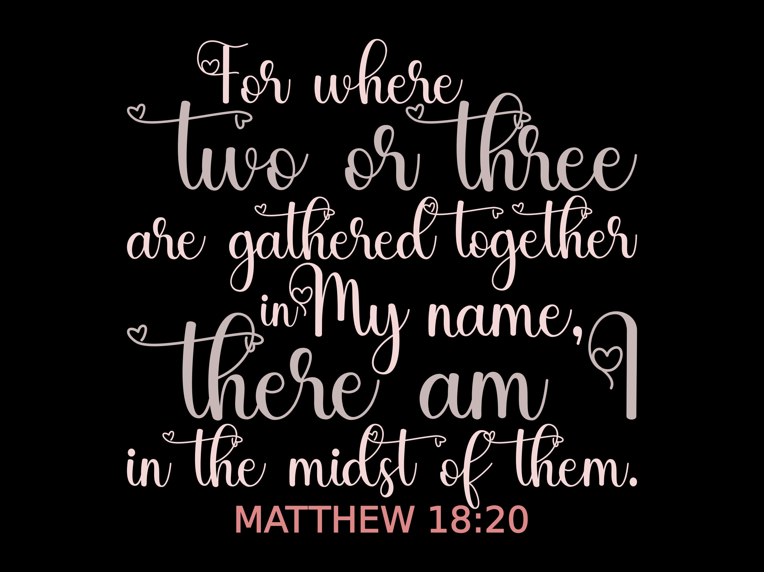 Matthew 18:20 KJV for Where Two or Three Are Gathered Together - Etsy