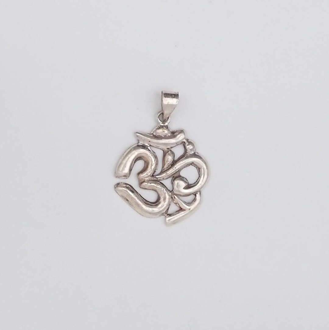 Ohm Pendant, Tibetan Jewelry, Ohm Aum Om Charm, Ohm Symbol, Sterling ...