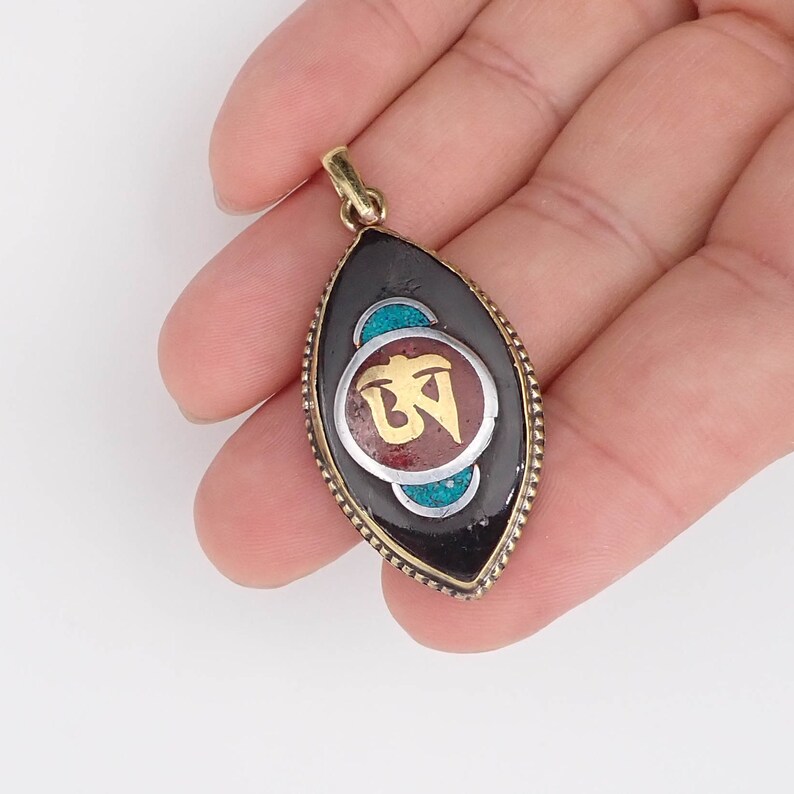 Tibetan Inlay Pendant Ohm Pendant Aum Om Symbol Tibetan - Etsy Tibetan Inlay Pendant Ohm Pendant Aum Om Symbol Tibetan - Etsy