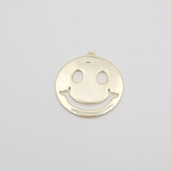 Smiley Face Pendant Smiley Face Charm Smiley Round Disc | Etsy