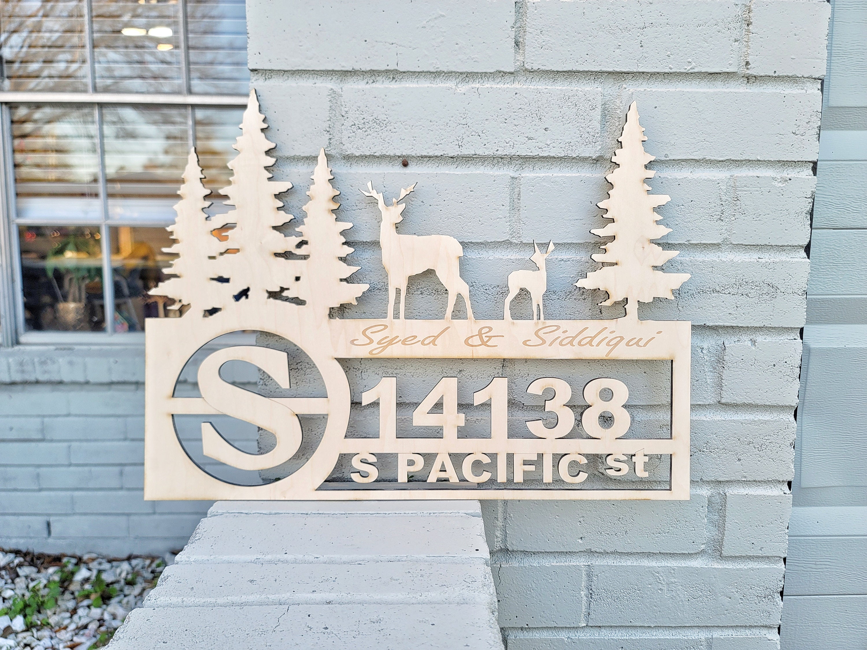 Decorative Custom House Address Sign Wood Sign Personalized Family Name ...