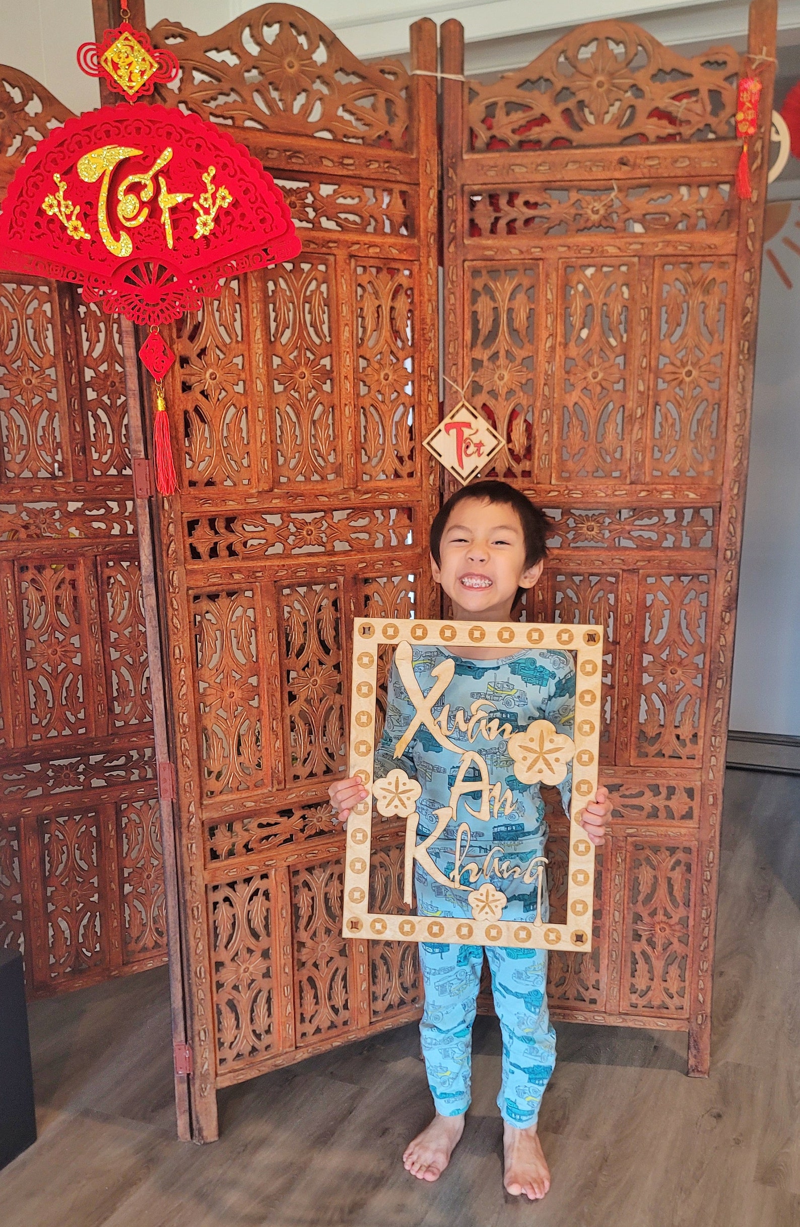 1 Frame Dragon Tet Xuan an Khang Viet Nam Decoration 2024 Happy Lunar ...