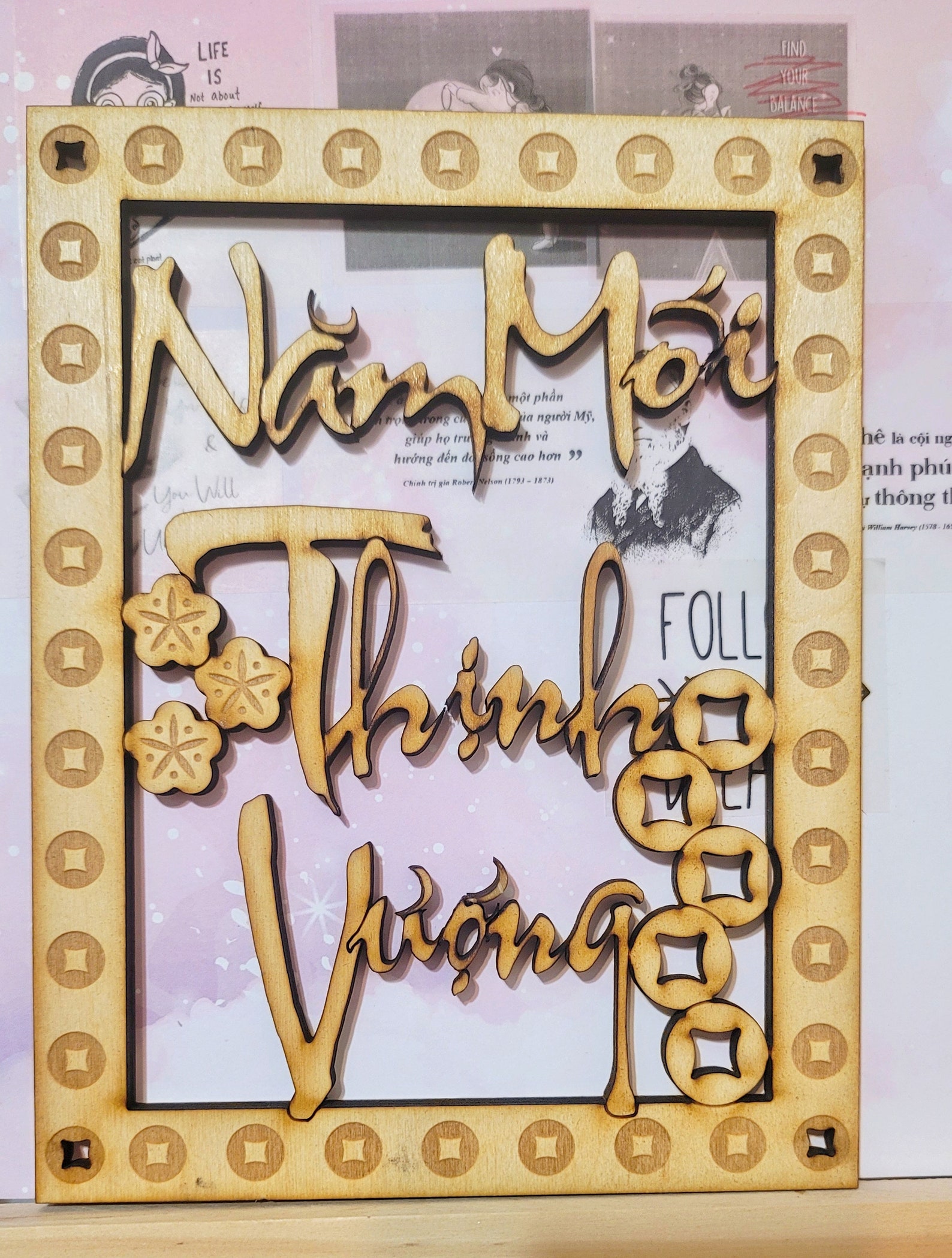 1 Frame Dragon Tet Xuan an Khang Viet Nam Decoration 2024 Happy Lunar ...