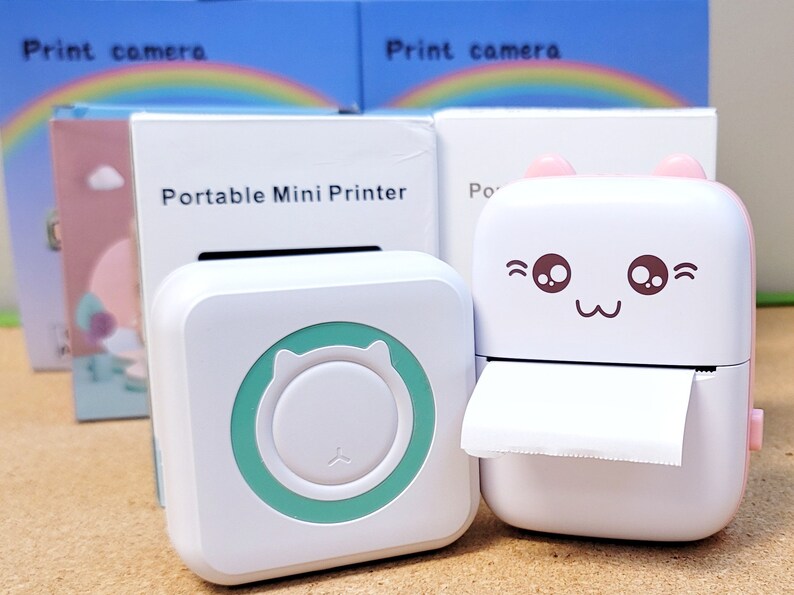 01 Portable Thermal Printer Cat Style, Pocket Printer Wireless Smart ...